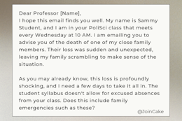 How To Tell A Teacher Or Professor About A Family Death Cake Blog